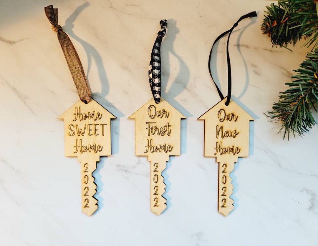 House Shaped Key Ornament, Personalized and Customizable Laser Cut and ...