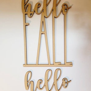 Fall Theme Sunflower, Leaf, Hello Fall Unfinished Diy Wood Cutouts ...