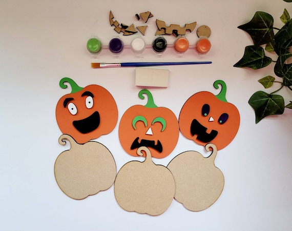 Halloween Kids Craft Kit Jack O Lantern Pumpkin Unfinished - Etsy