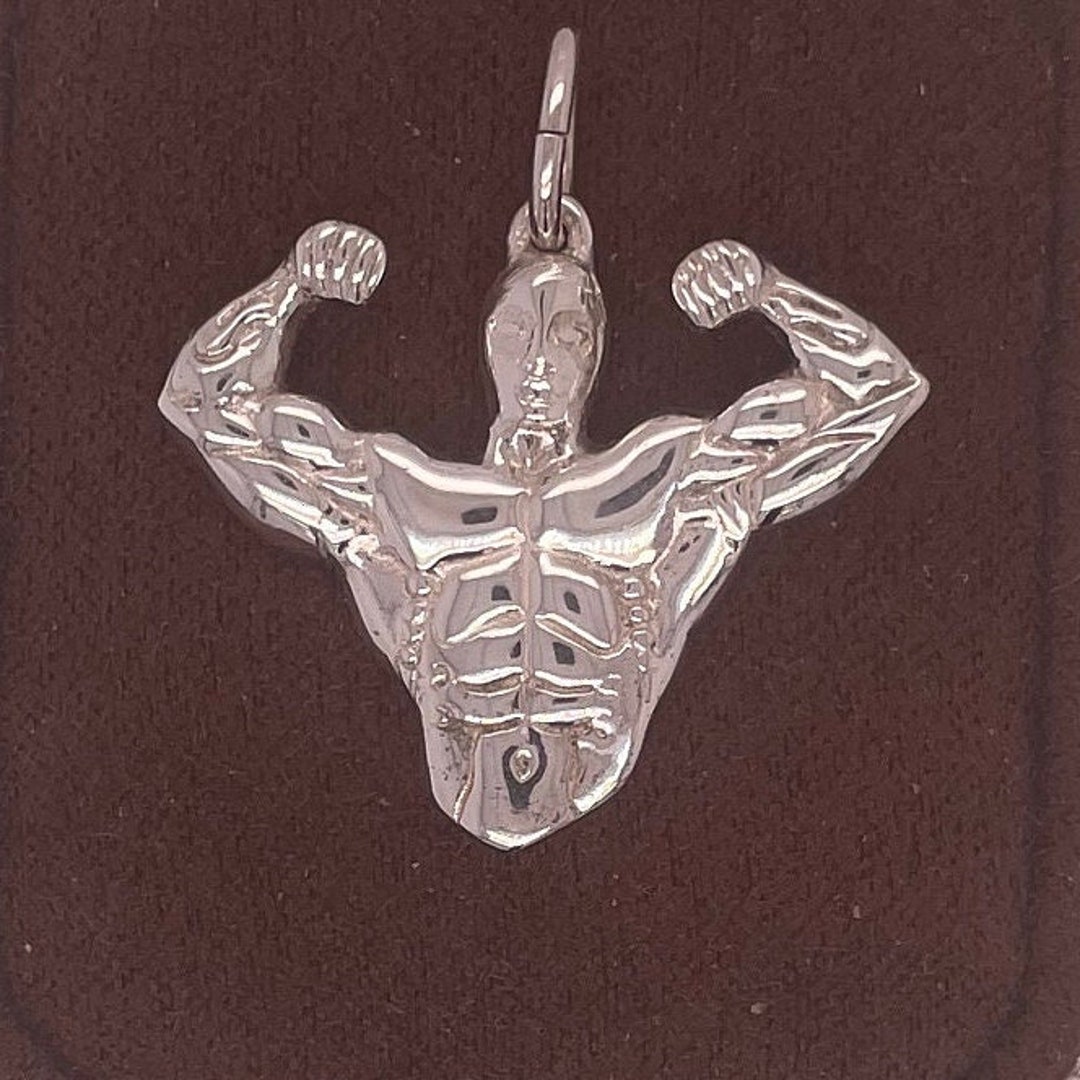 Sterling Bodybuilder Charm - Etsy