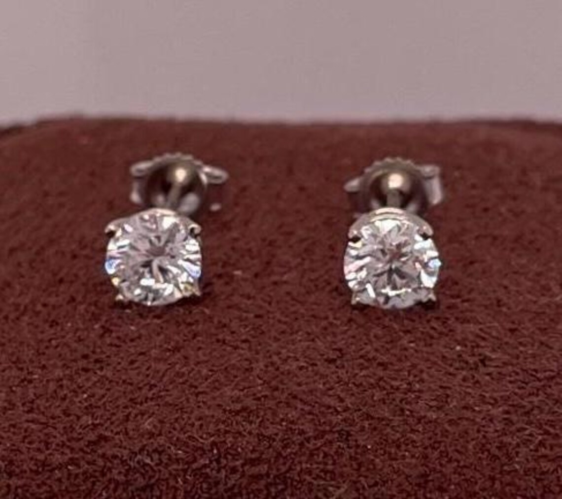 1 Ct Diamond Stud Earrings - Etsy