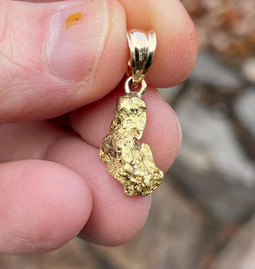 Natural Gold Nugget Charm - Etsy