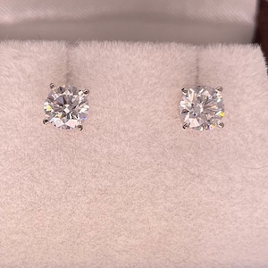 1 Ct Diamond Stud Earrings - Etsy