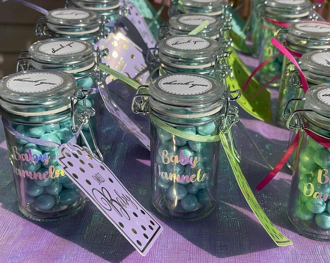 12 PCS of Clear Custom Glass Jars, Baby Shower Favors, Wedding Favor - Etsy