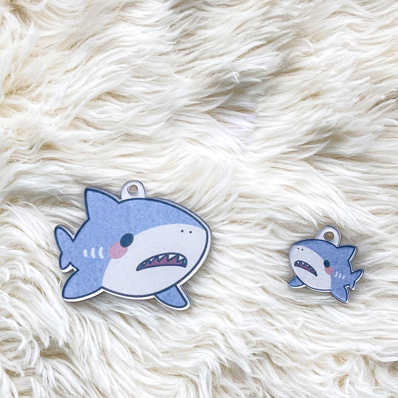 Baby Shark Keychain - Backpack Tag for Kids, Acrylic Keychain, Tote Bag ...
