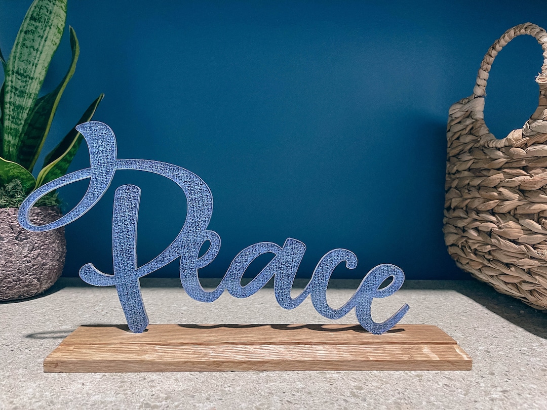 Peace Sign Decor - Acrylic & Wood Tabletop Sign - Etsy
