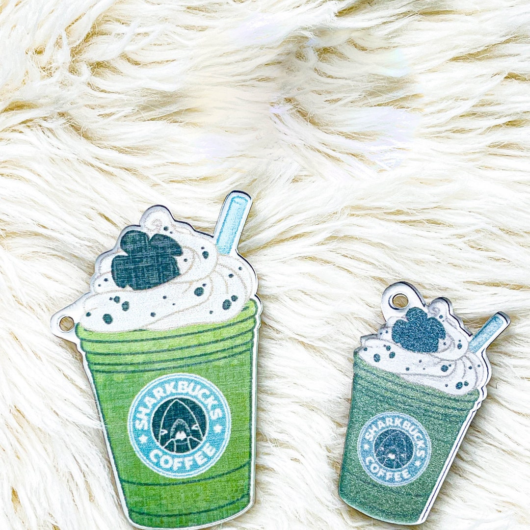 Sharkbucks Coffee Acrylic Keychain – Kids Backpack Tag - Etsy
