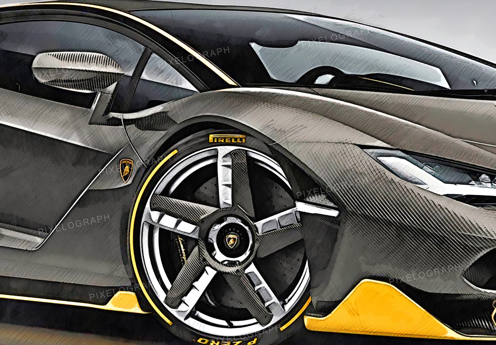 Lamborghini Centenario Print - Etsy