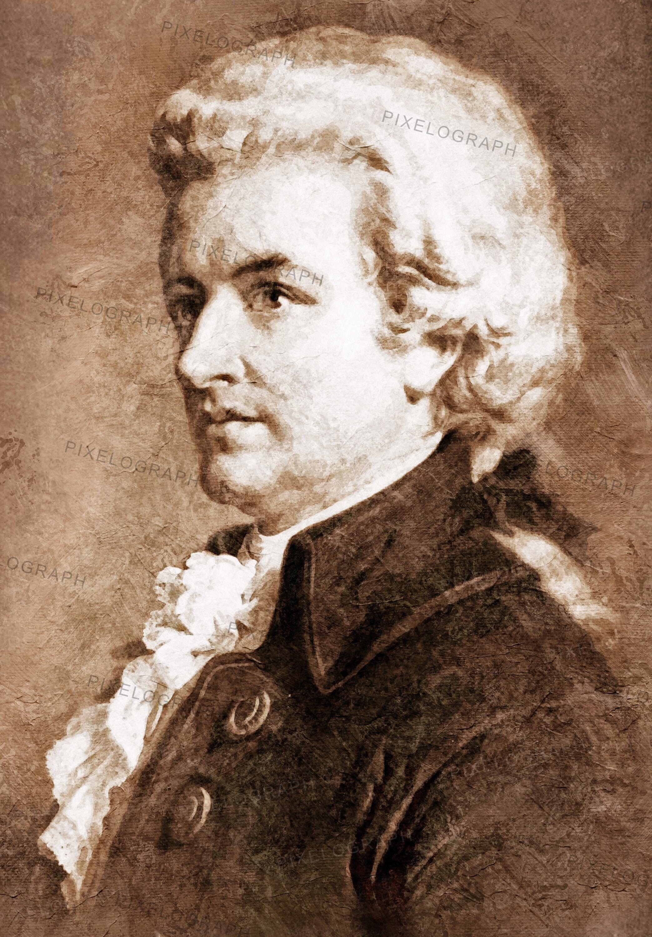 Mozart Portrait Wolfgang Amadeus Mozart digital art Mozart | Etsy