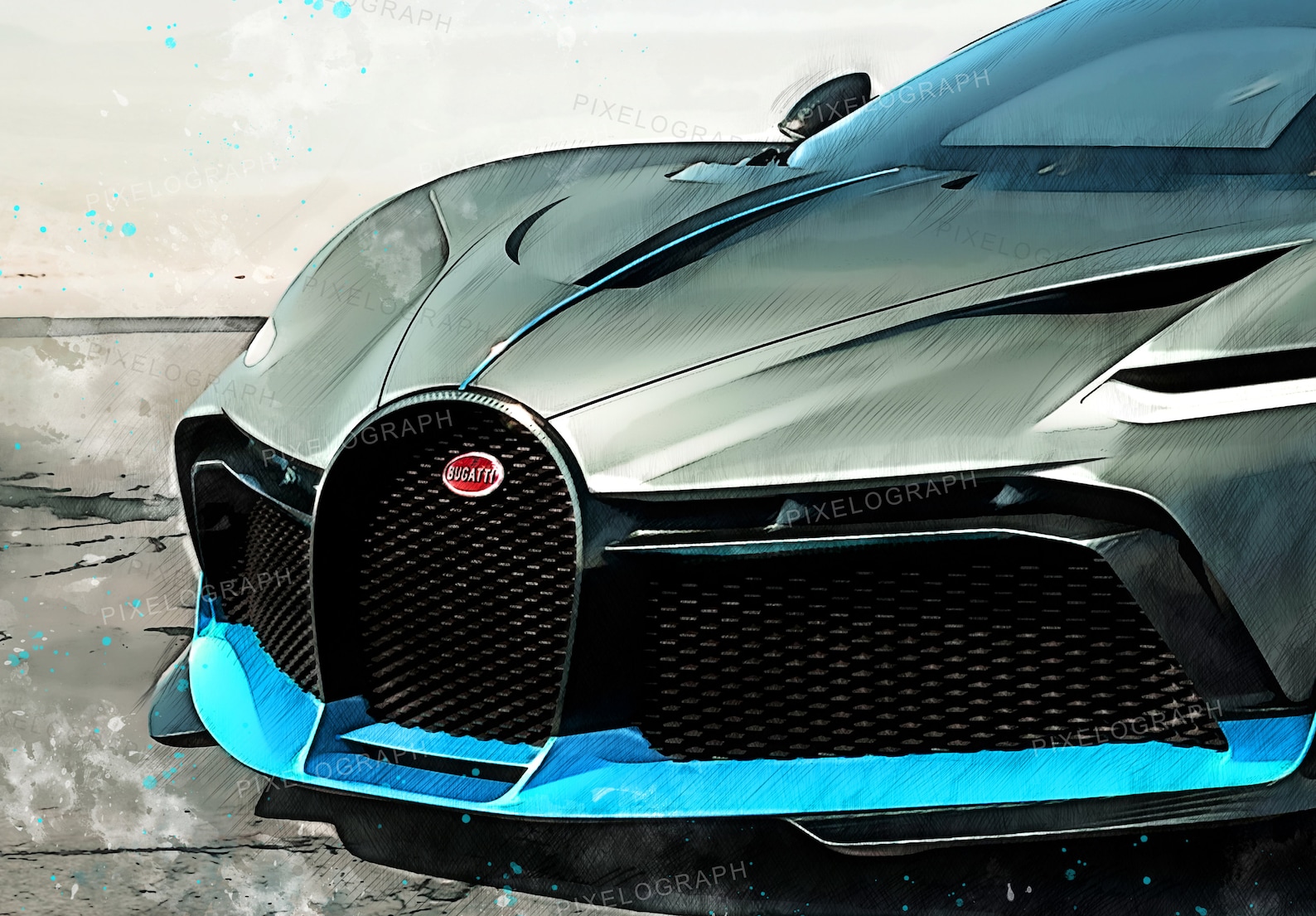 Bugatti Print, Divo - Bugatti Art, Bugatti Poster, Bugatti Sketch Art ...