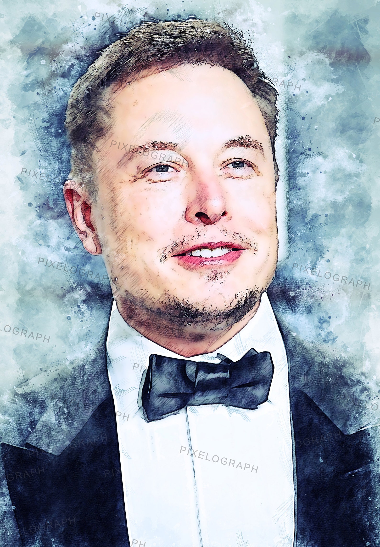 Elon Musk Digital Art, Elon Musk Print - Etsy