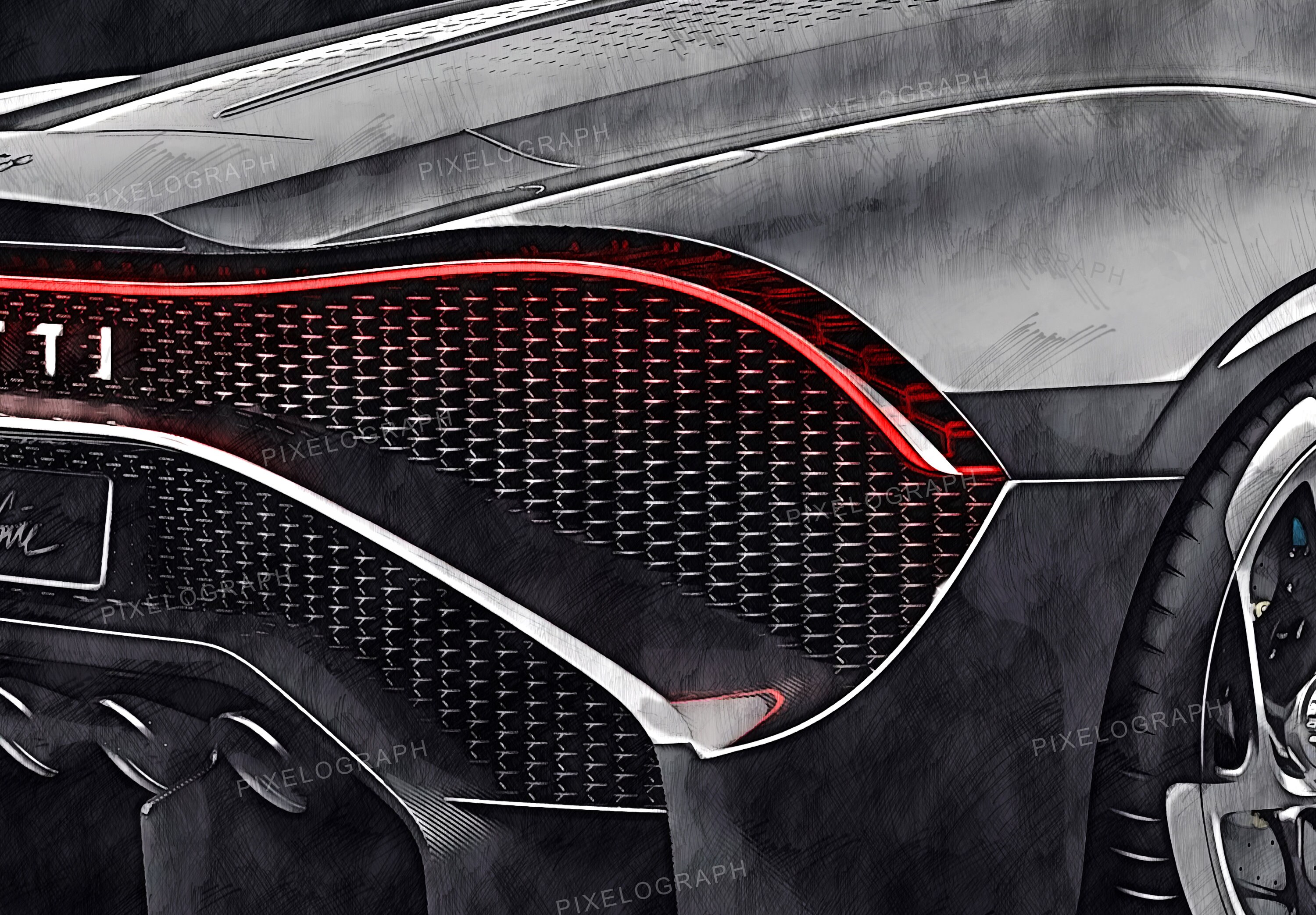 Bugatti Print, La Voiture Noire Bugatti Art - Etsy