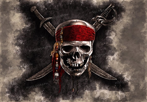 Pirates of Caribbean Flag Pirates of Caribbean Digital Print - Etsy