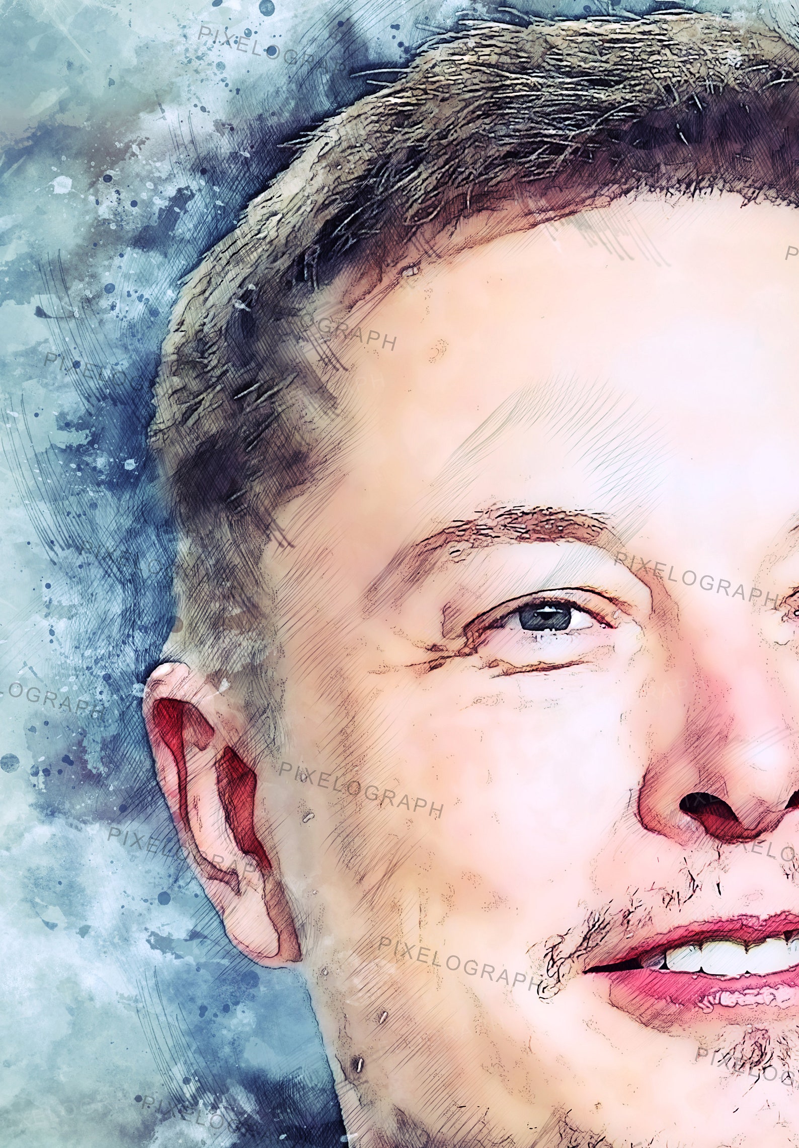 Elon Musk Digital Art Elon Musk Print | Etsy