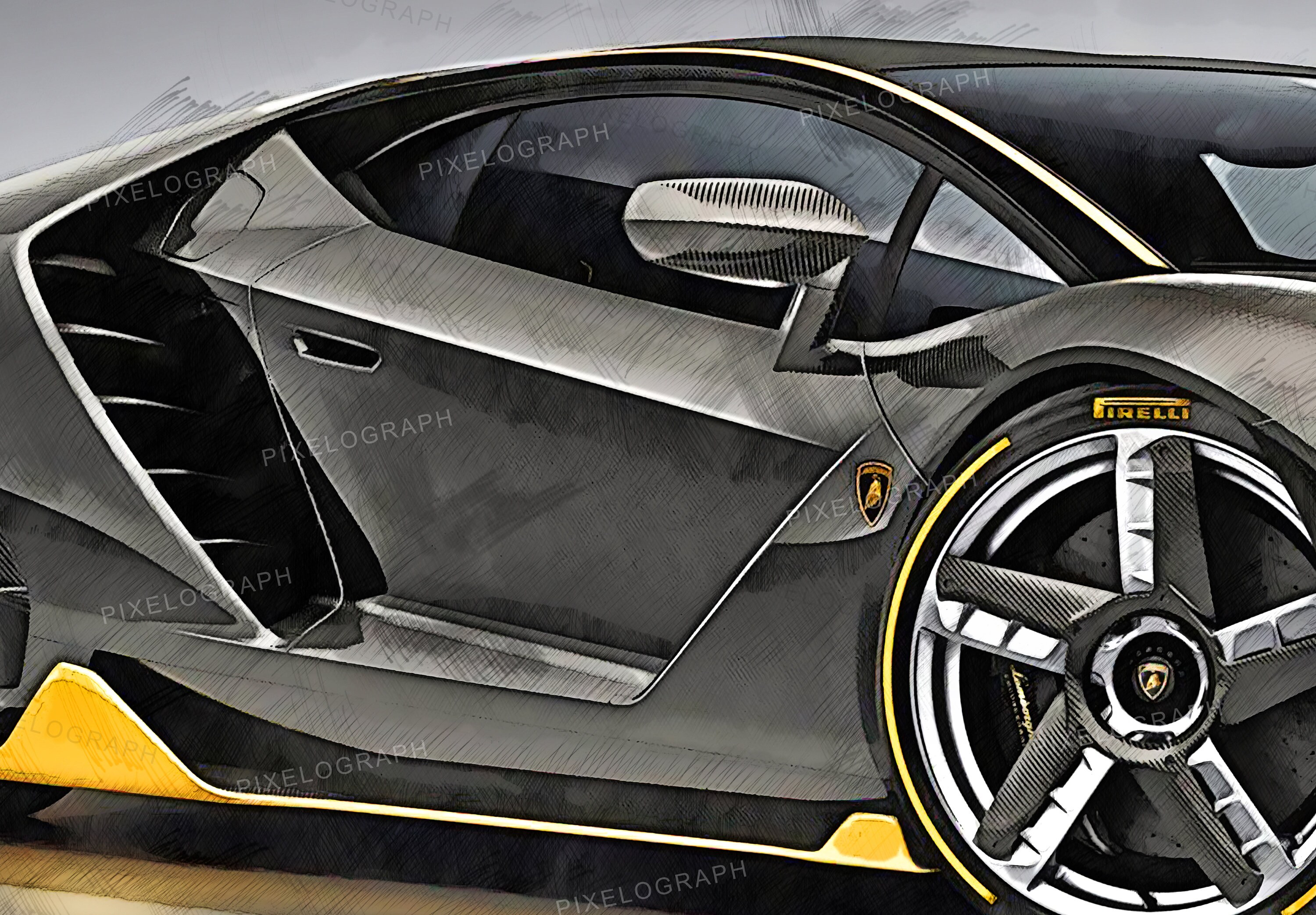 Lamborghini Centenario Print - Etsy