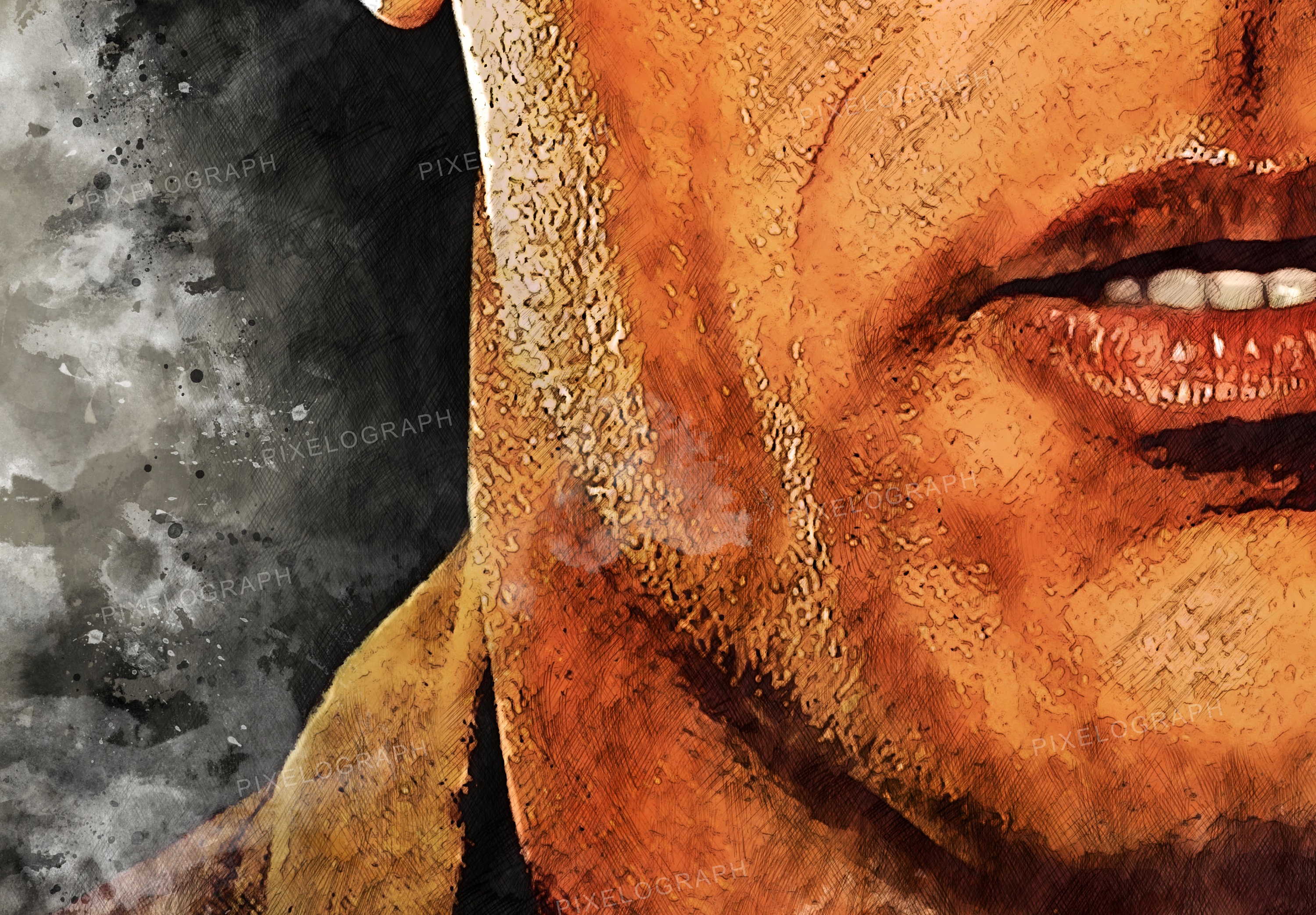 Dwayne Johnson, Dwayne Johnson Digital Art, Dwayne Johnson Print, the ...