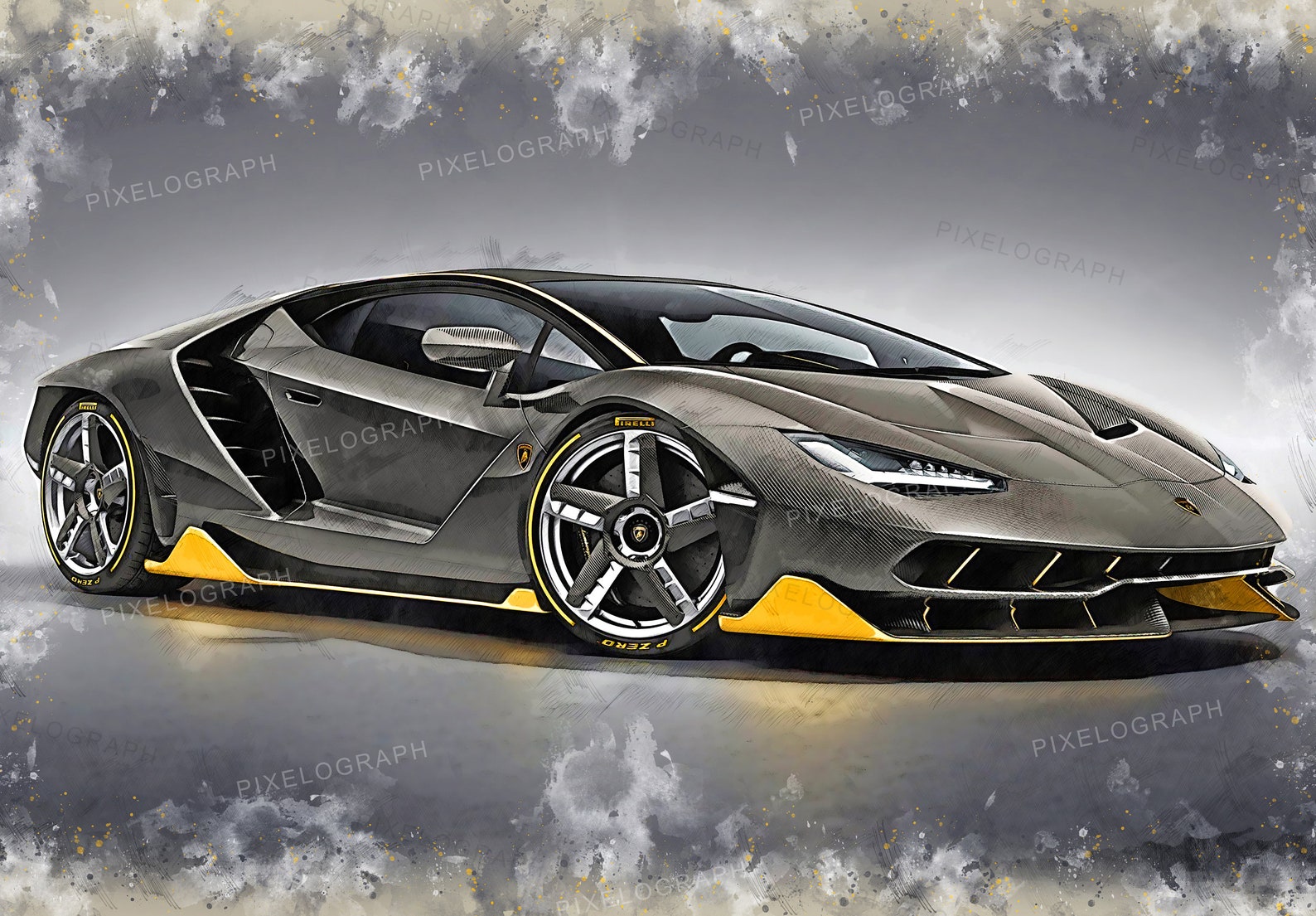 Lamborghini Centenario Print - Etsy