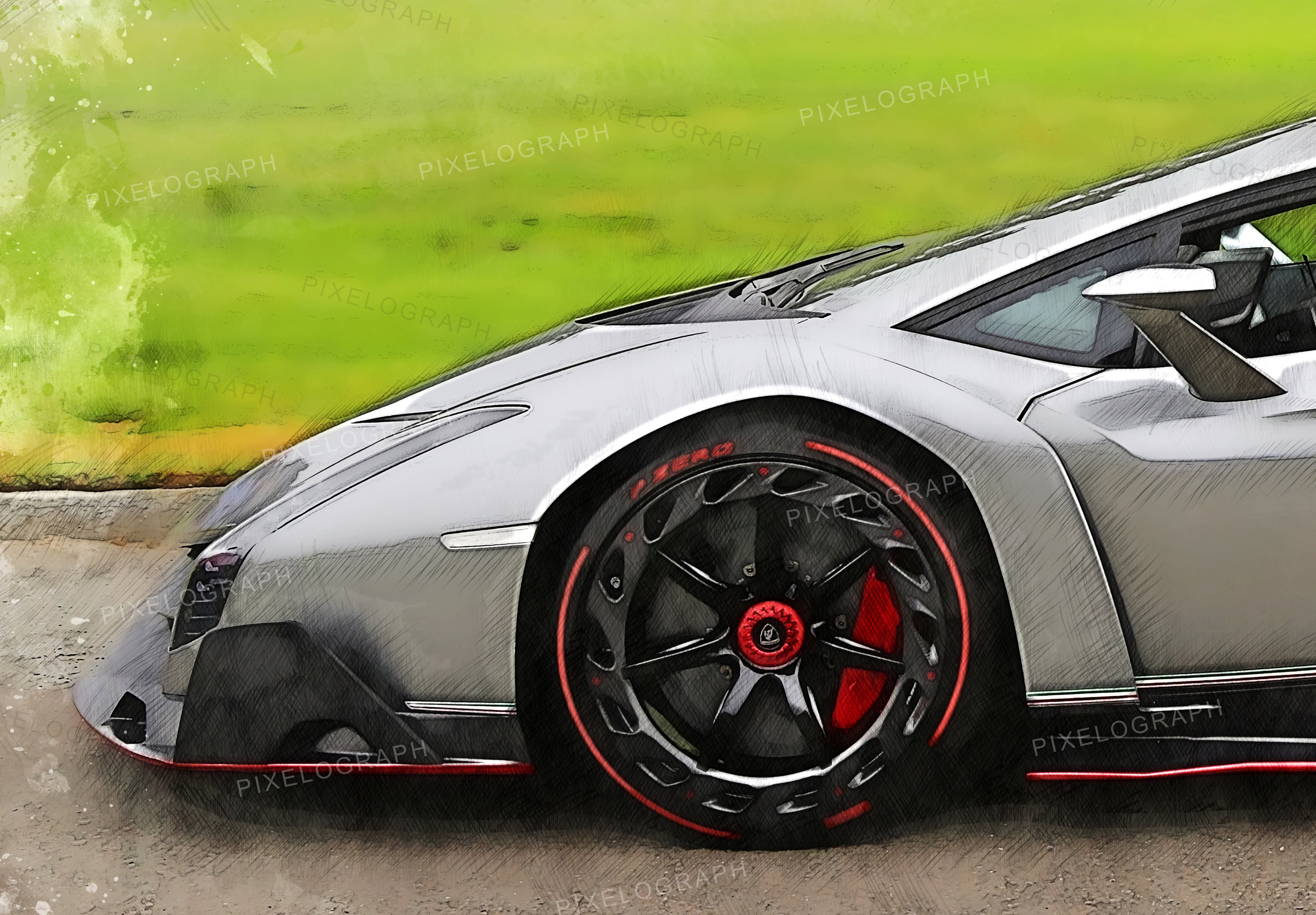 Lamborghini Veneno Print, Lamborghini Art, Lamborghini Poster ...