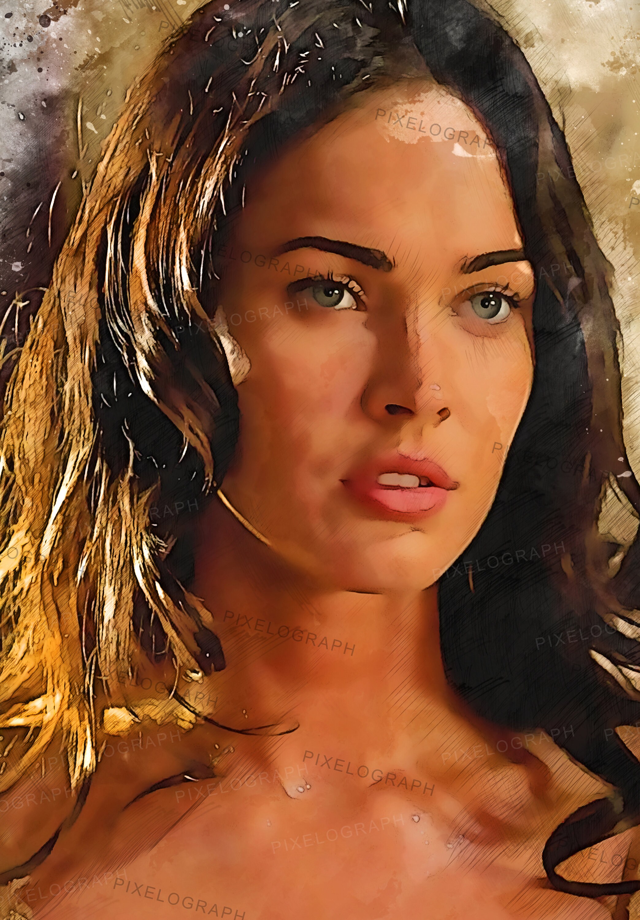 Megan Fox, Lilah, Megan Fox Digital Art, Megan Fox Portrait, Megan Fox ...
