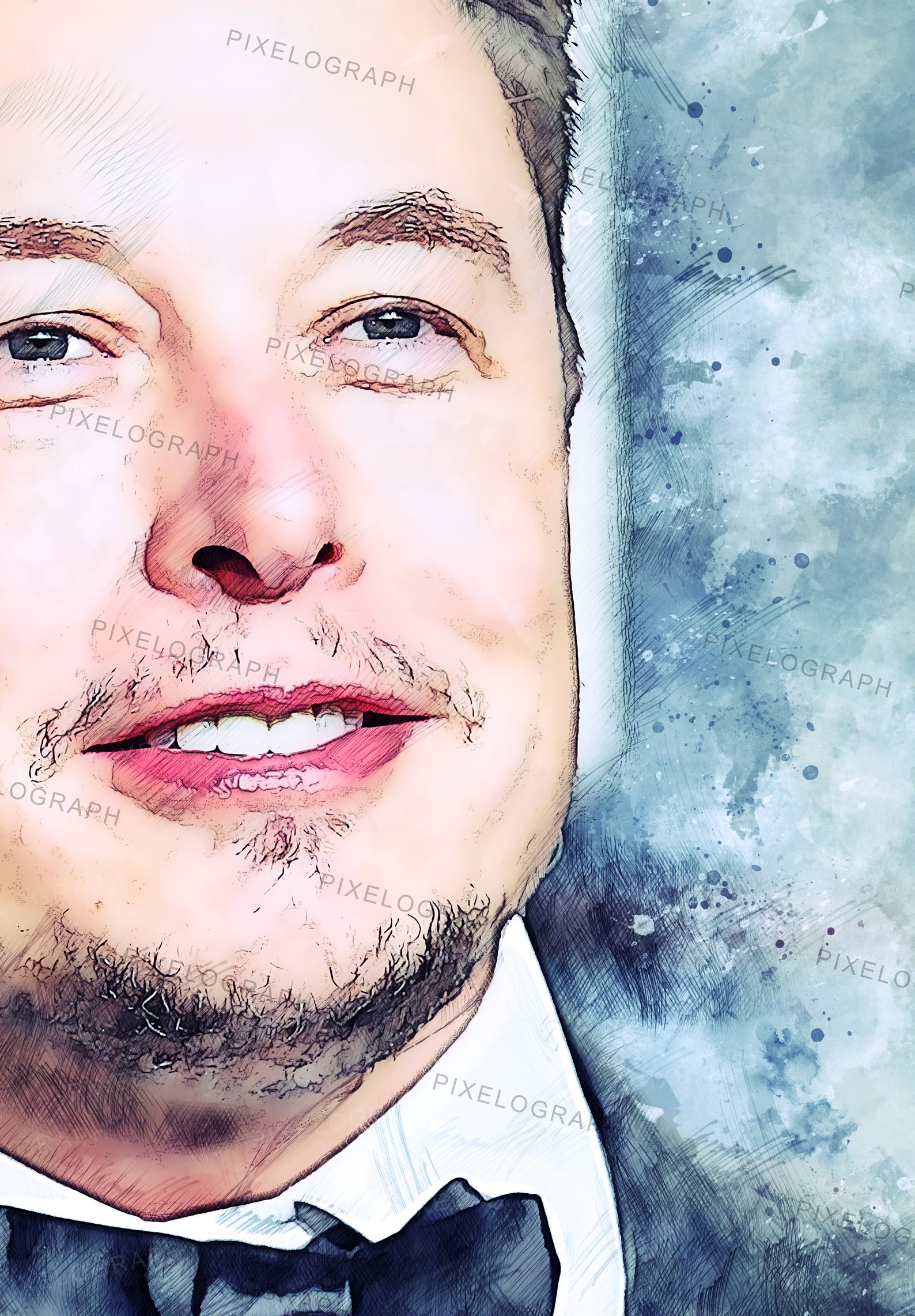 Elon Musk Digital Art, Elon Musk Print - Etsy