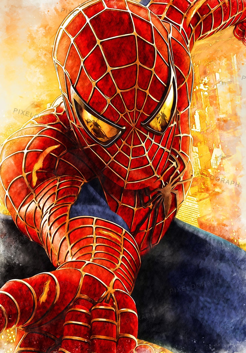 Spider Man Digital Art, Spider-man Paper Print - Etsy