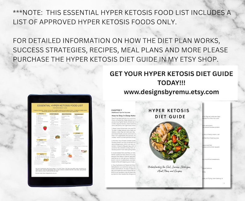 Hyper Ketosis Essential Food List (NEW) - Etsy