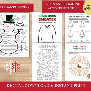Letter to Santa Coloring Page, Printable Dear Santa Letter, Christmas ...