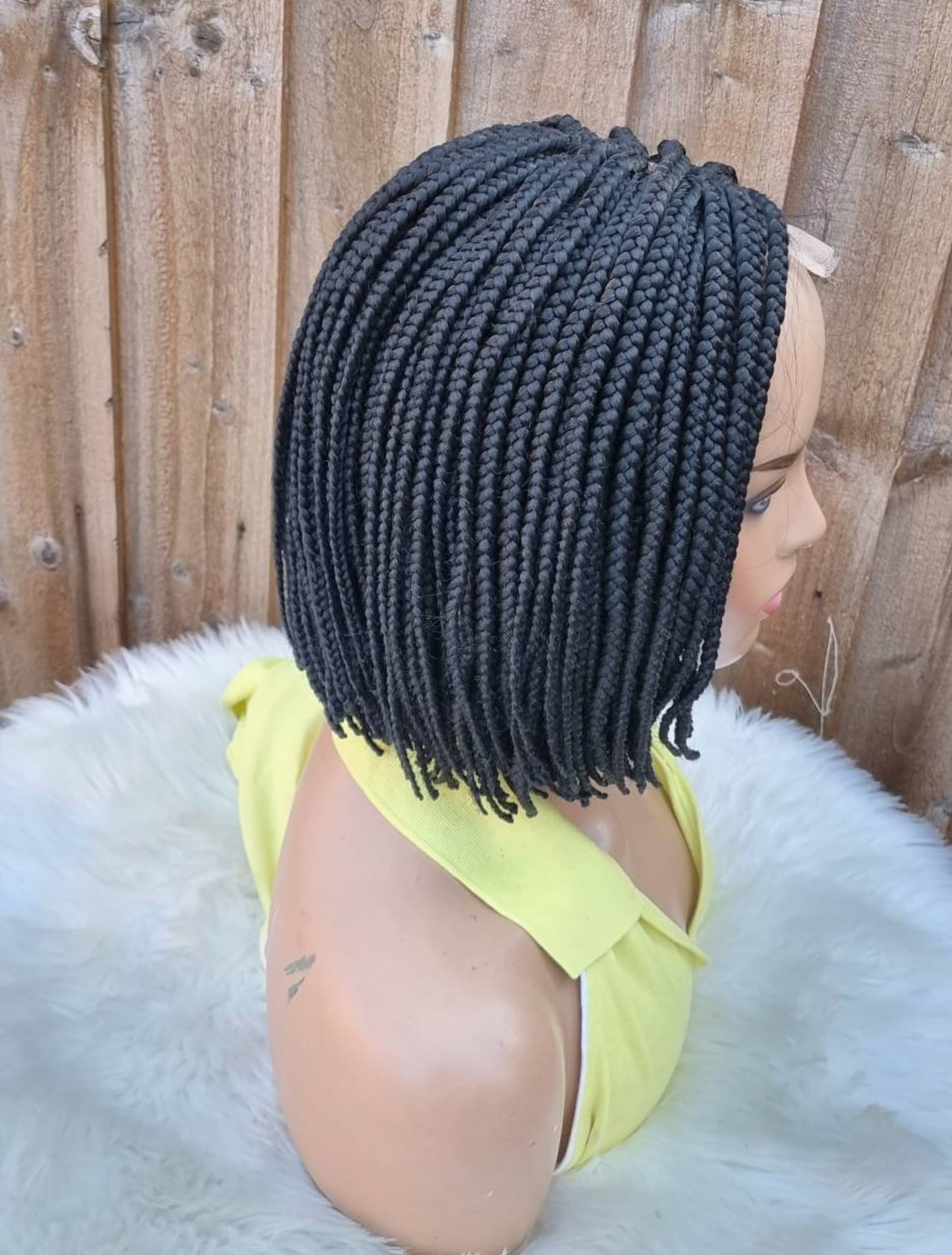 Handmade Braided Side Part Bob Wig 10 Inch colour 1 - Etsy