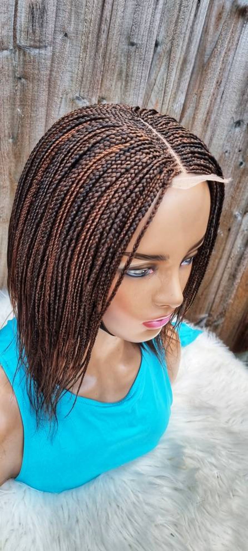 Handmade Braided Cornrow Feathers Braid Wig / Short Braids - Etsy