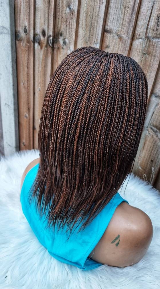 Handmade Braided Cornrow Feathers Braid Wig / Short Braids - Etsy