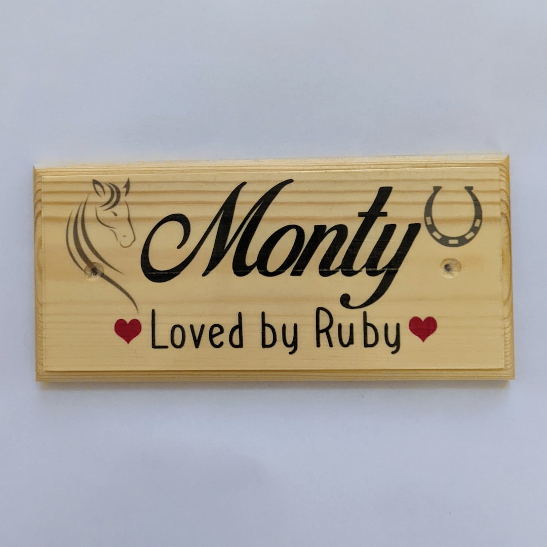Personalised Horse Name Sign, Custom Horse Stable Door Plaque, Horse ...