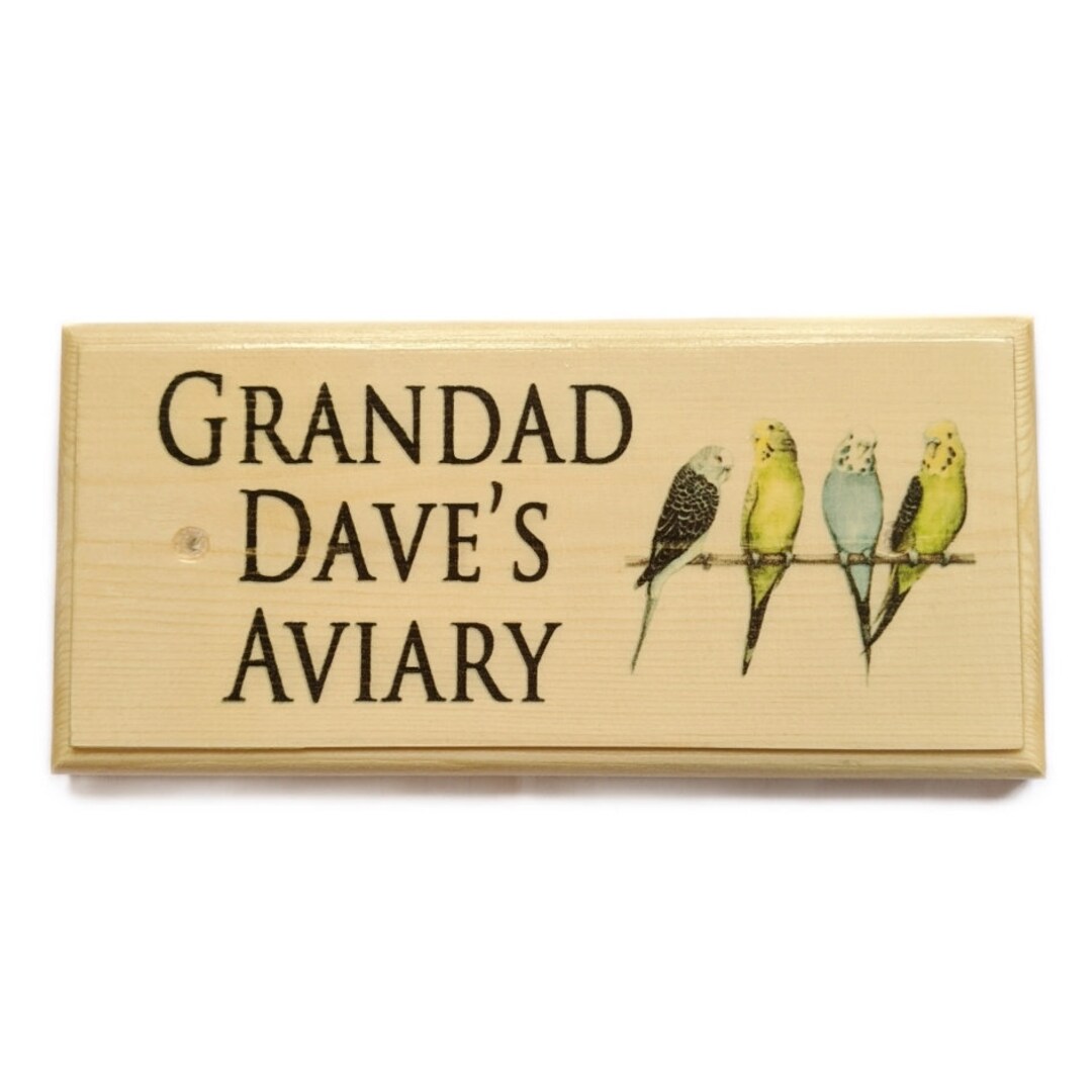 Personalised Aviary Sign, Custom Aviary Gift, Dads Bird Shed Sign, Dads ...