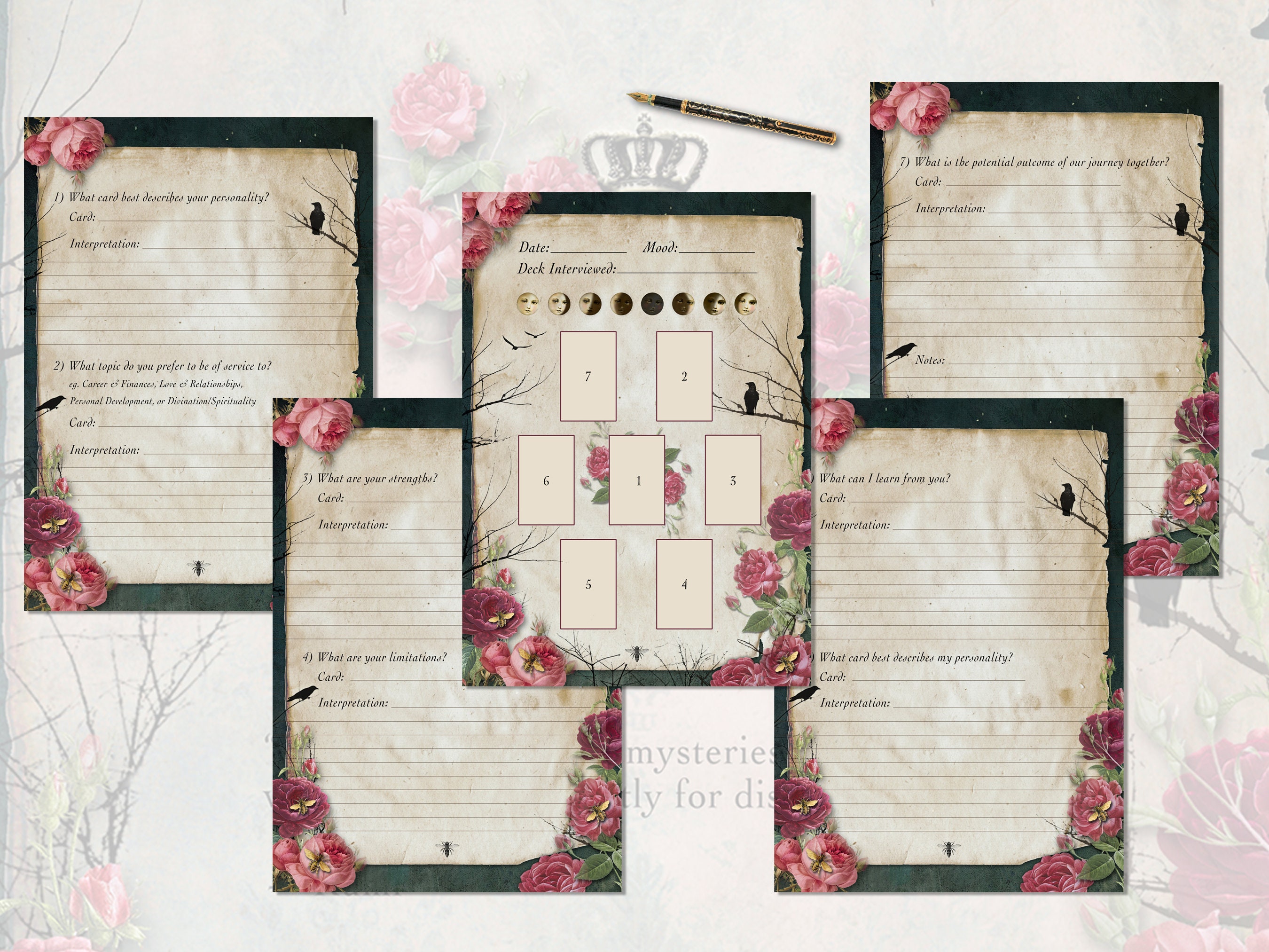 Oracle Deck and Tarot Deck Interview Spread, Printable PDF, Oracle of ...