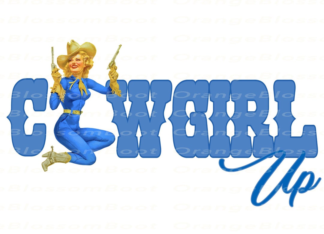 Classic Pinup Cowgirl Png Digital File Etsy
