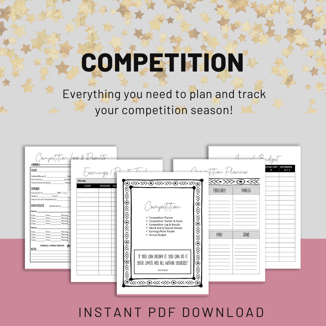 Competition | Barrel Racing Logbook | Goal Setting Planner Download ...