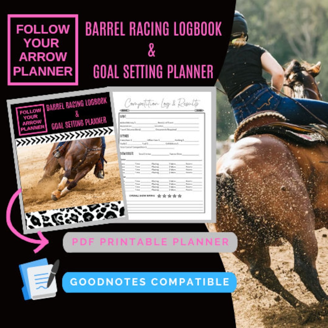 Barrel Racing Logbook | Goal Setting Planner | Rodeo Journal | Horse ...