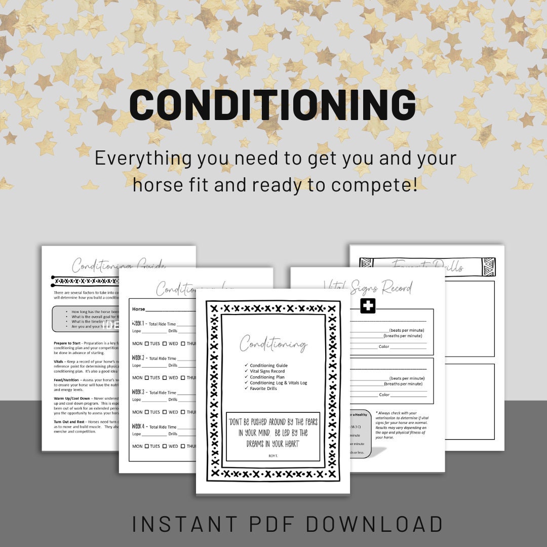 Conditioning | Barrel Racing Logbook | Goal Setting Planner | Rodeo ...