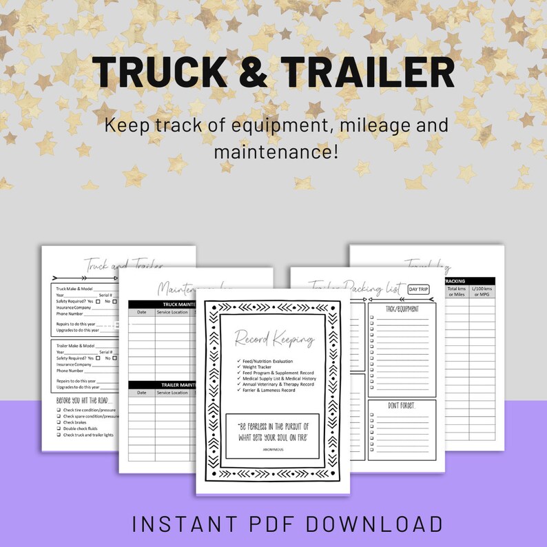 Truck & Trailer | Barrel Racing Logbook | Goal Setting Planner | Rodeo ...