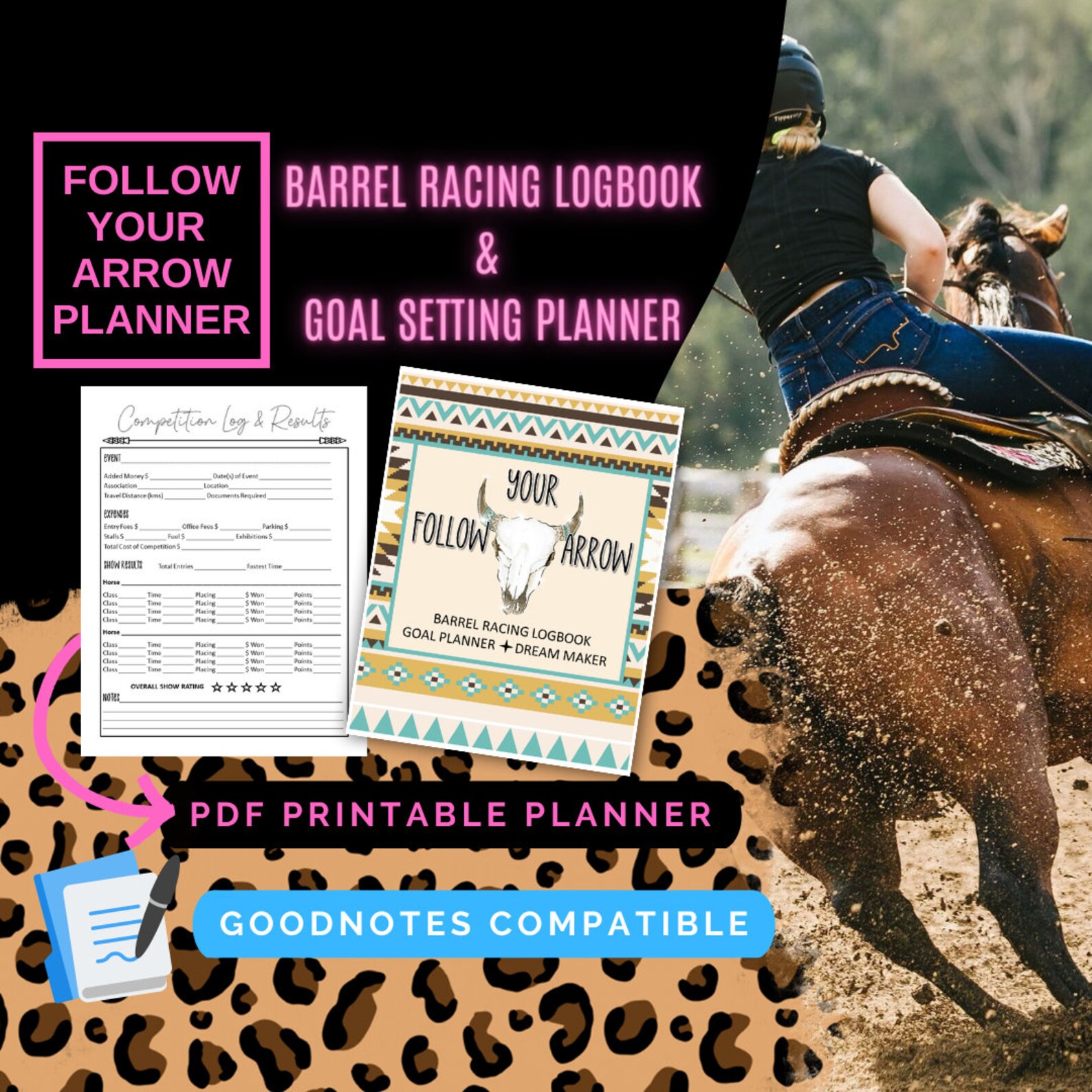 Barrel Racing Logbook Goal Setting Planner Rodeo Journal - Etsy
