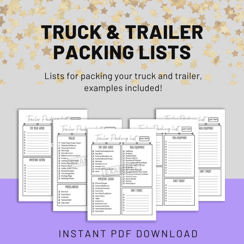 Truck & Trailer Packing List | Barrel Racing Logbook | Goal Setting ...