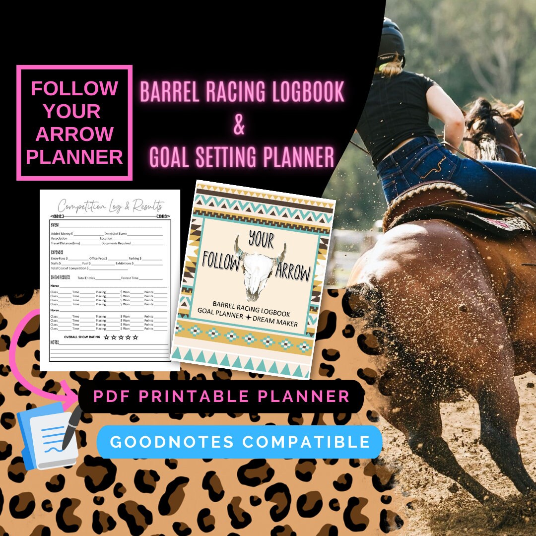 Barrel Racing Logbook Goal Setting Planner Rodeo Journal - Etsy