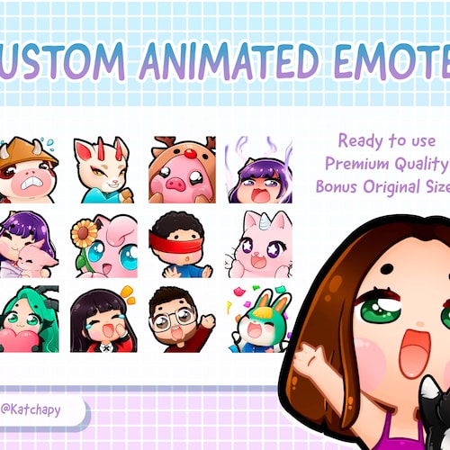 Custom Animated Emotes Twitch Animated Emotes Pack Discord - Etsy