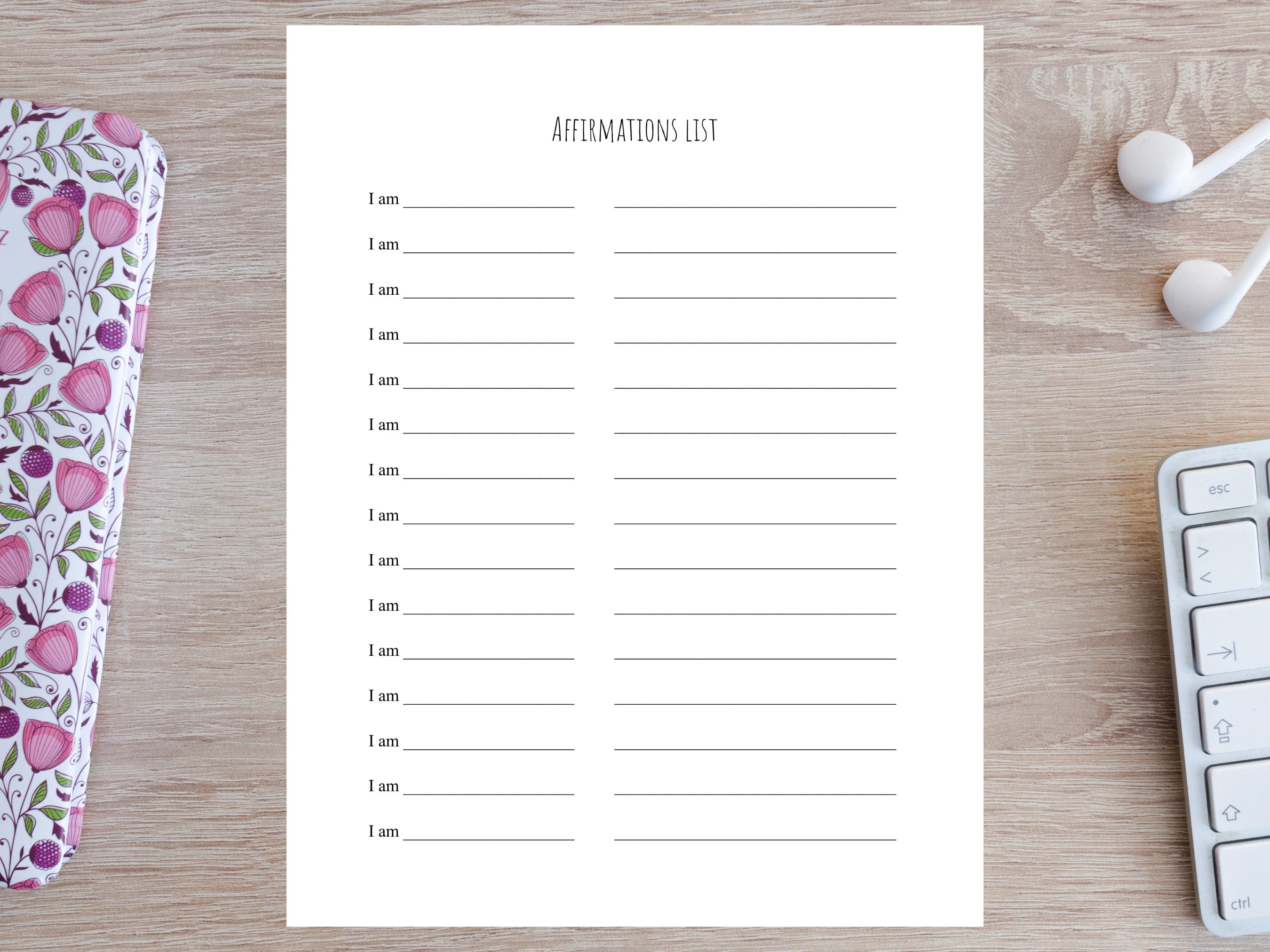 Affirmations List Printable | Affirmation Sheet PDF | Digital Download ...