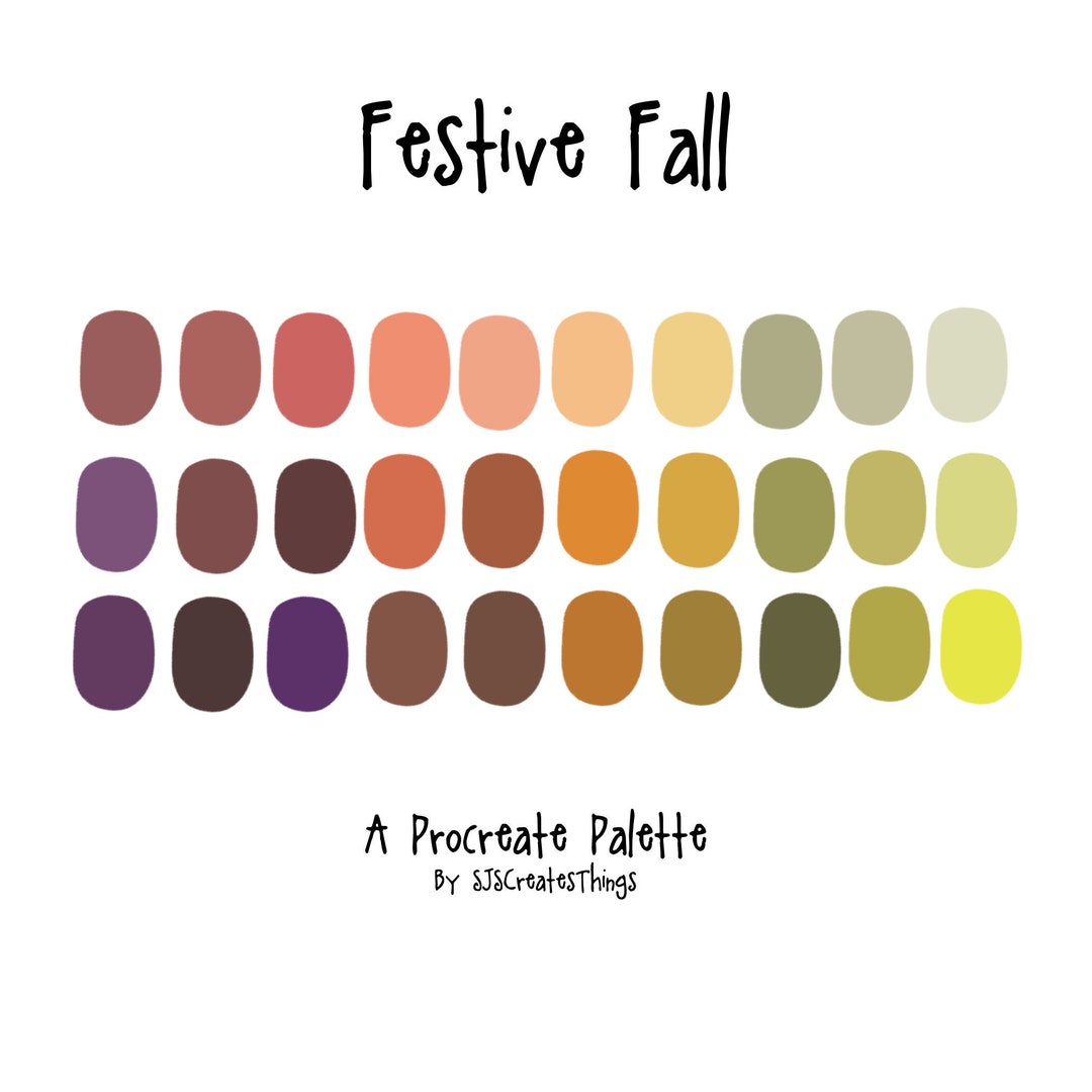Festive Fall- Procreate Color Palette, Color Swatches, Illustration ...