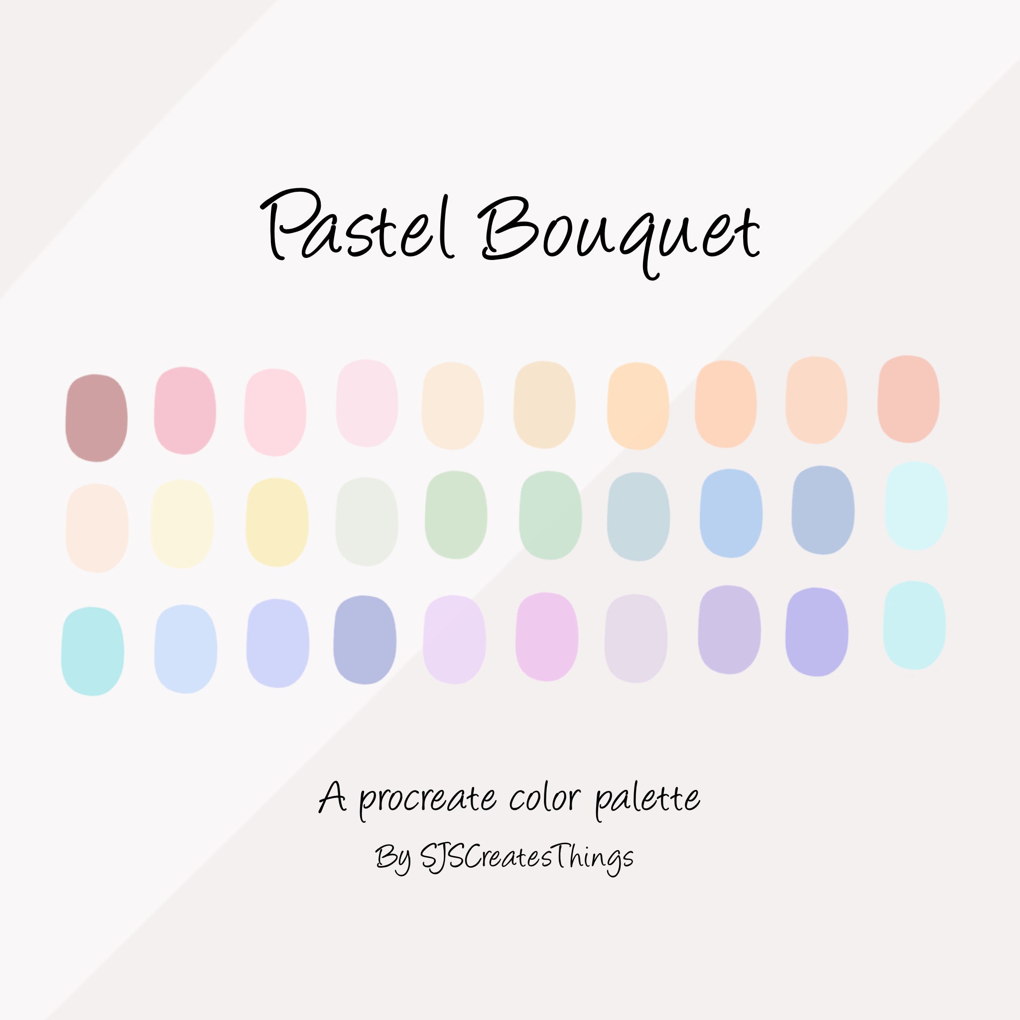 Pastel Bouquet Procreate Color Palette, Procreate Swatches, Procreate ...