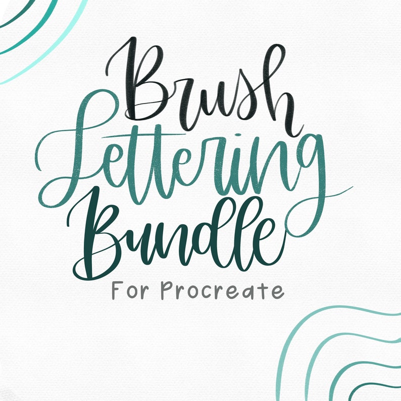 Brush Lettering Bundle for Procreate, 20 Procreate Brushes ...