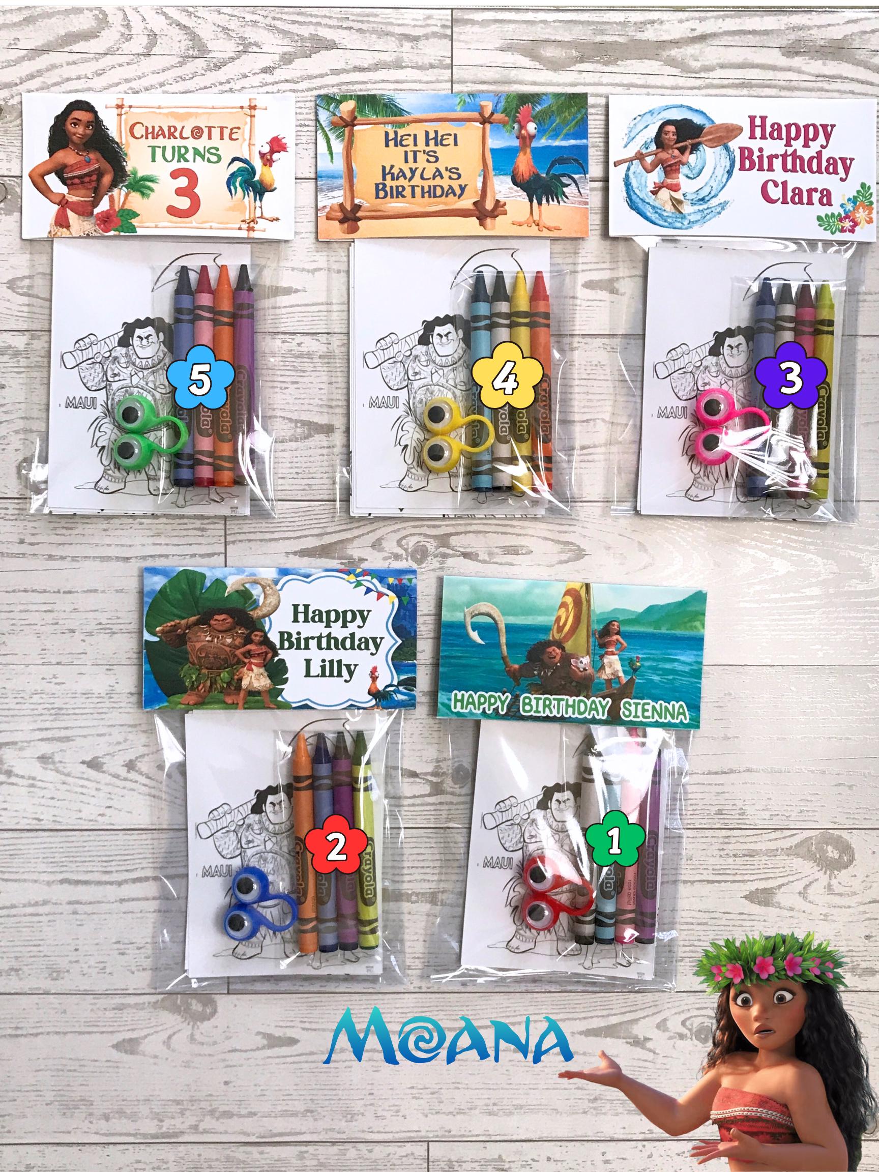 Moana Maui Coloring Party Favors With Crayons| Moana Maui Birthday ...