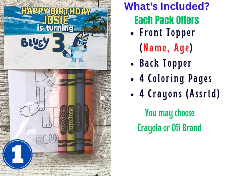Sticky Gecko Bluey Birthday Party Coloring Book Set Bluey - Etsy