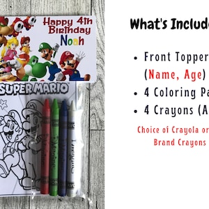 Super Mario Bros Coloring Party Favor Pouch & Crayons-birthday Theme ...