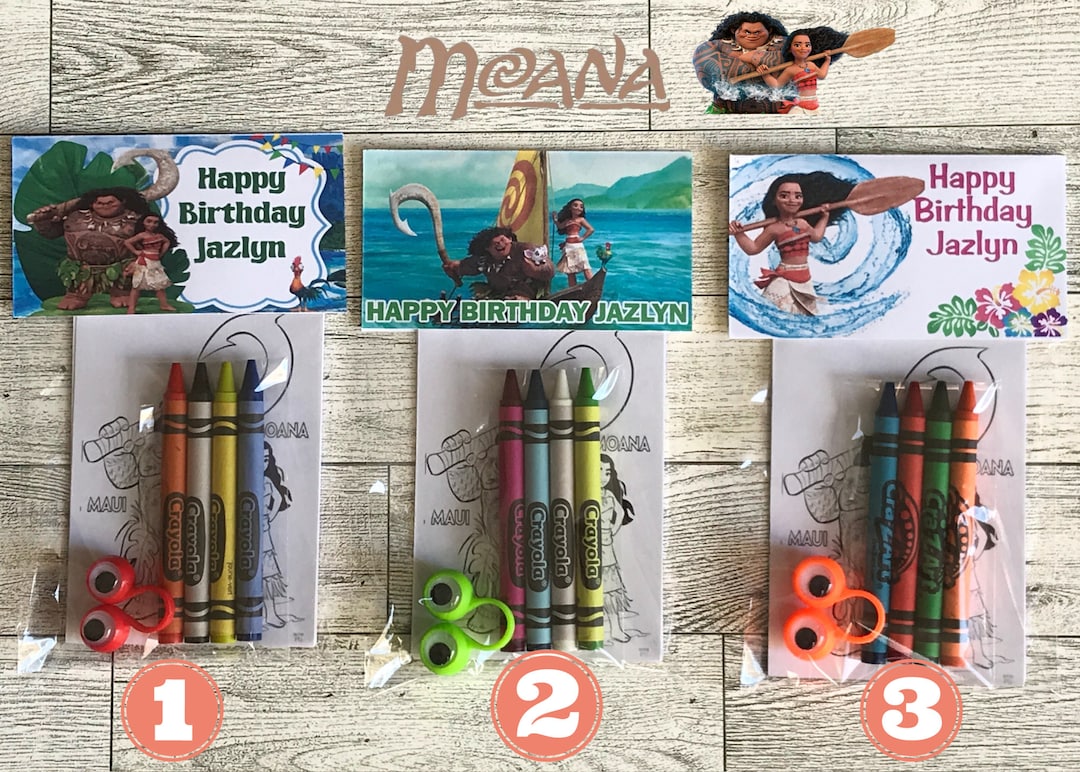 Moana Maui Coloring Party Favors With Crayons| Moana Maui Birthday ...